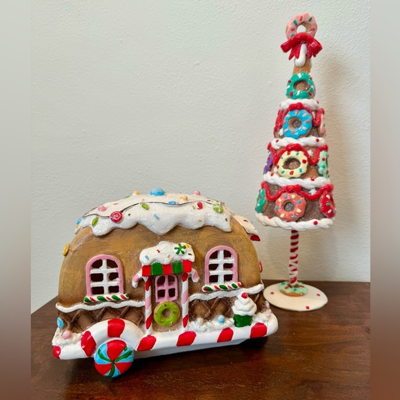 Raz Imports | Holiday | Rare Light Up Gingerbread Rv Camper And Donut ...
